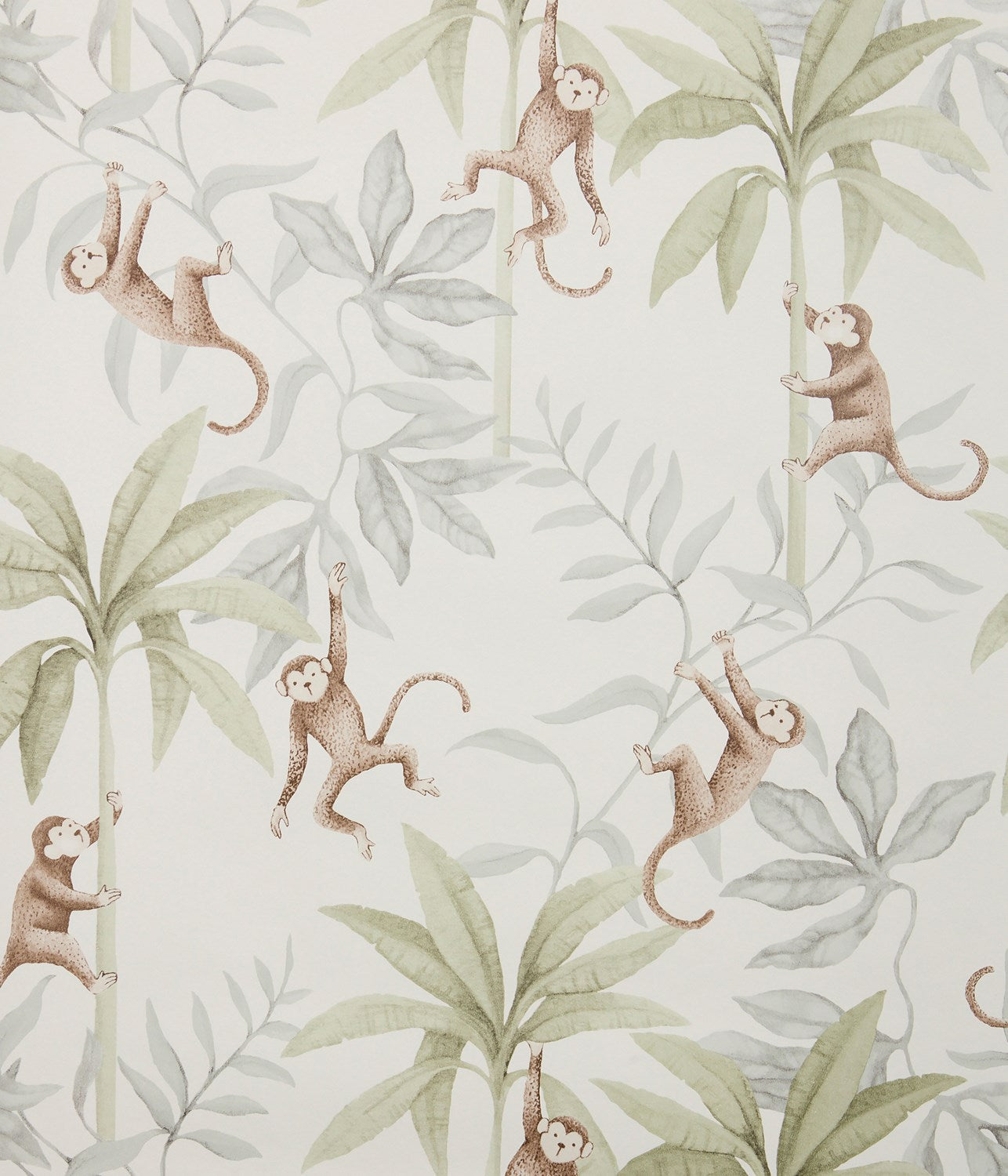 Jungle Friends white monkey wallpaper – Newbie