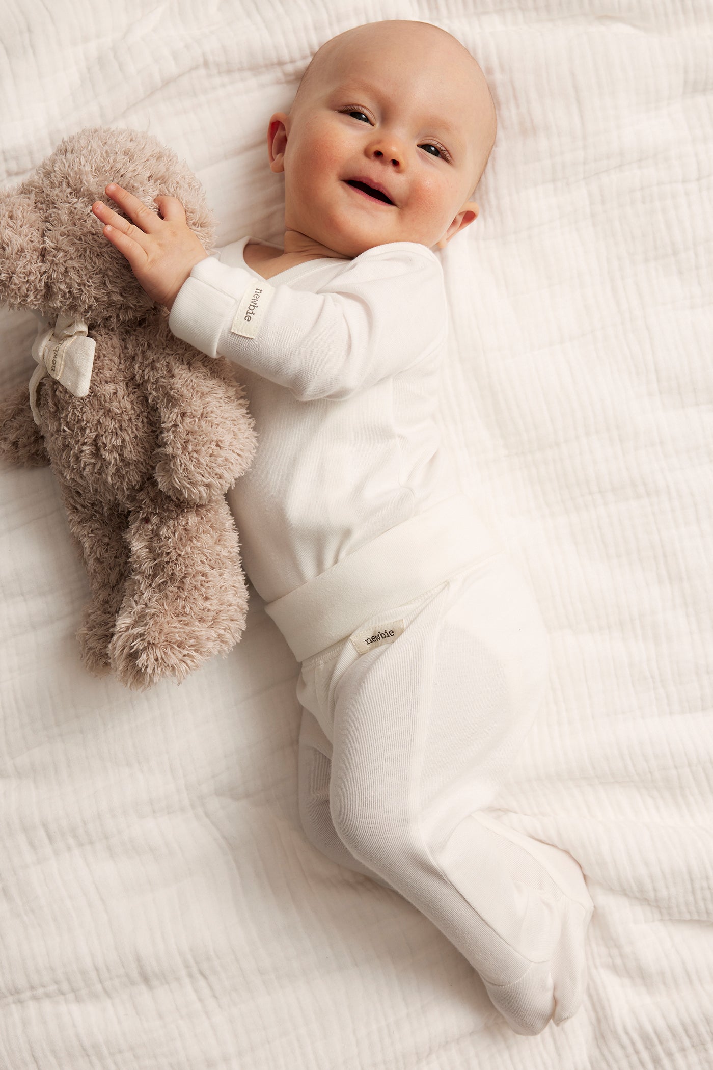 Baby white basic tights with feet Newbie