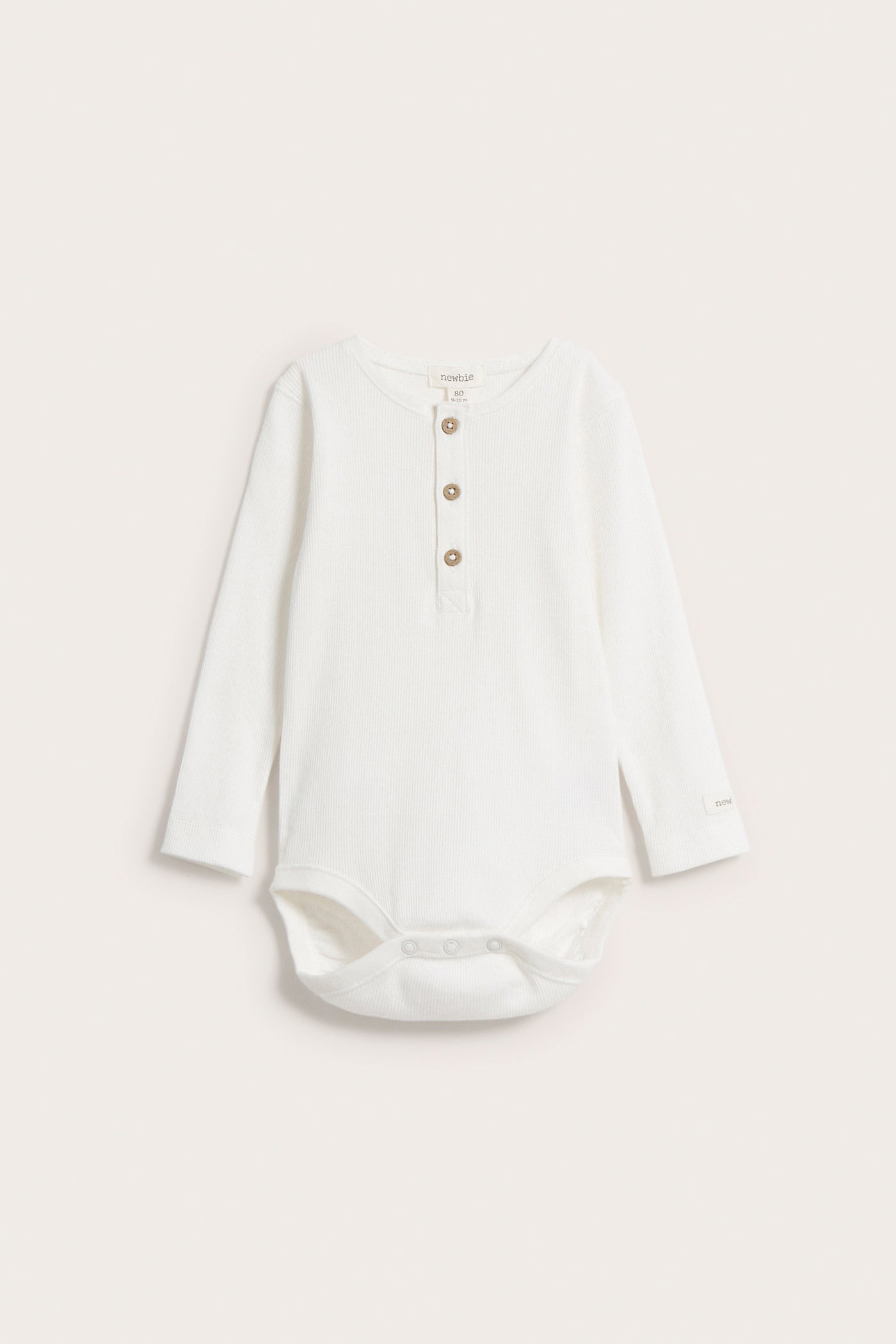 Baby white ribbed basic bodysuit – Newbie