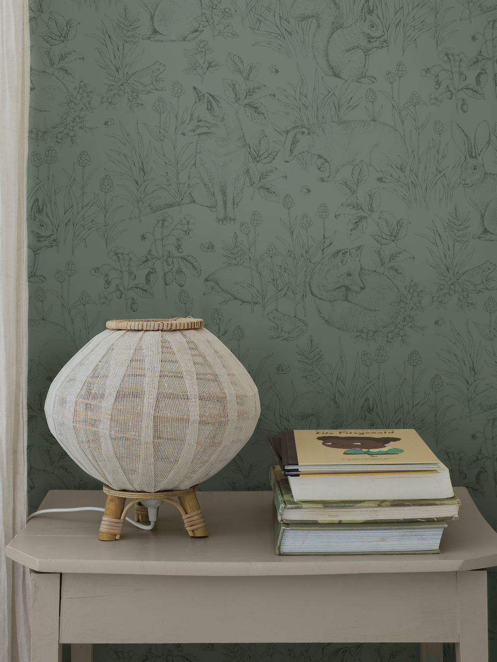 Forest Friends green wallpaper – Newbie