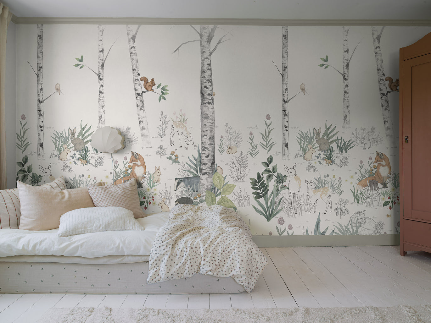 Magic Forest Mural coral wallpaper – Newbie