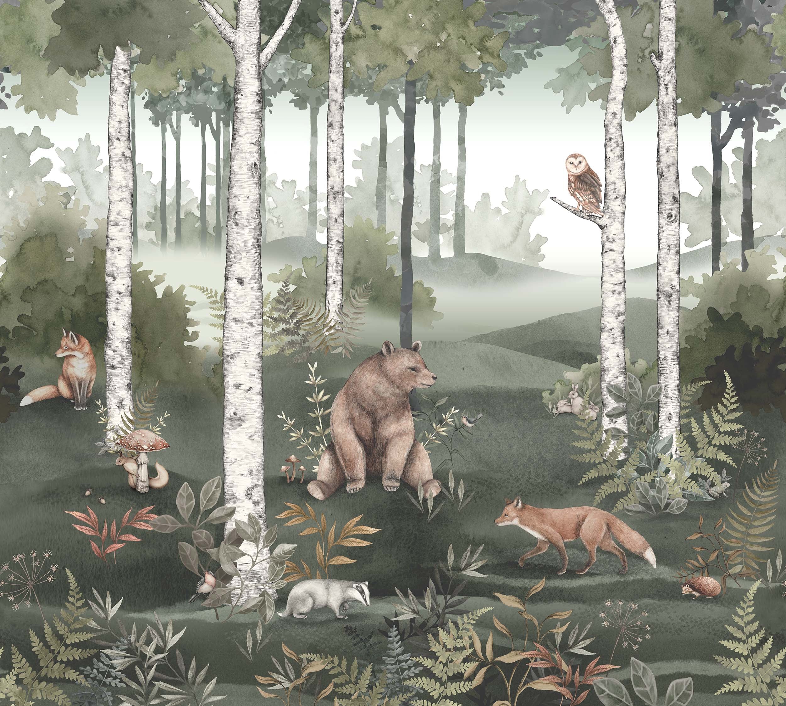 Wild Forest Mural wallpaper – Newbie