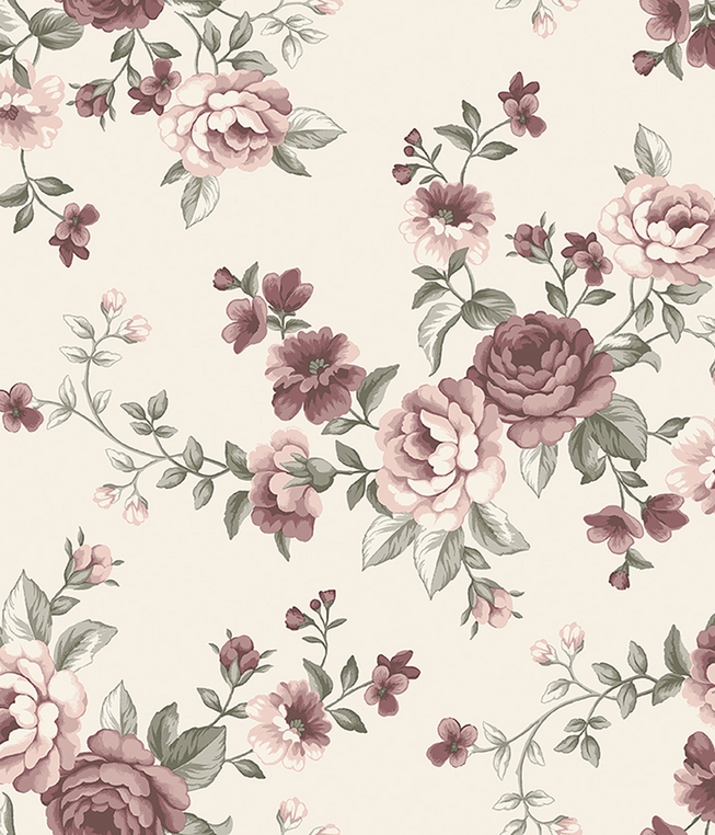 Nomi white floral wallpaper – Newbie